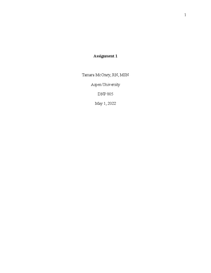 DNP Journal 1 - Examples of practice to Essential I-IV - Reflect on The ...