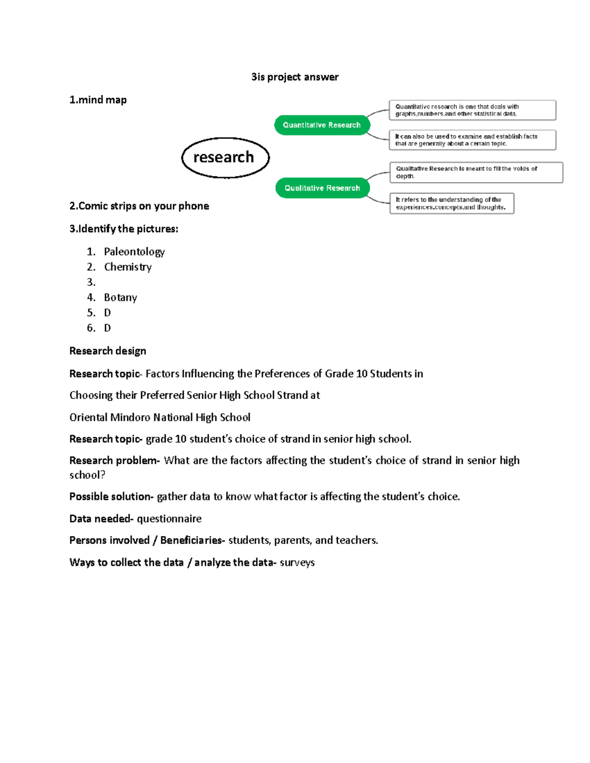 3is project answer - ugfyuugu - 3is project answer 1 map research 2 ...