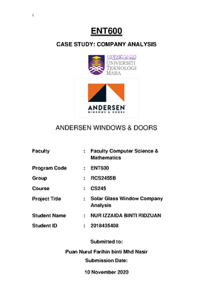 ENT600 CASE Study Guidelines Template BARU 2023 - TECHNOLOGY ...