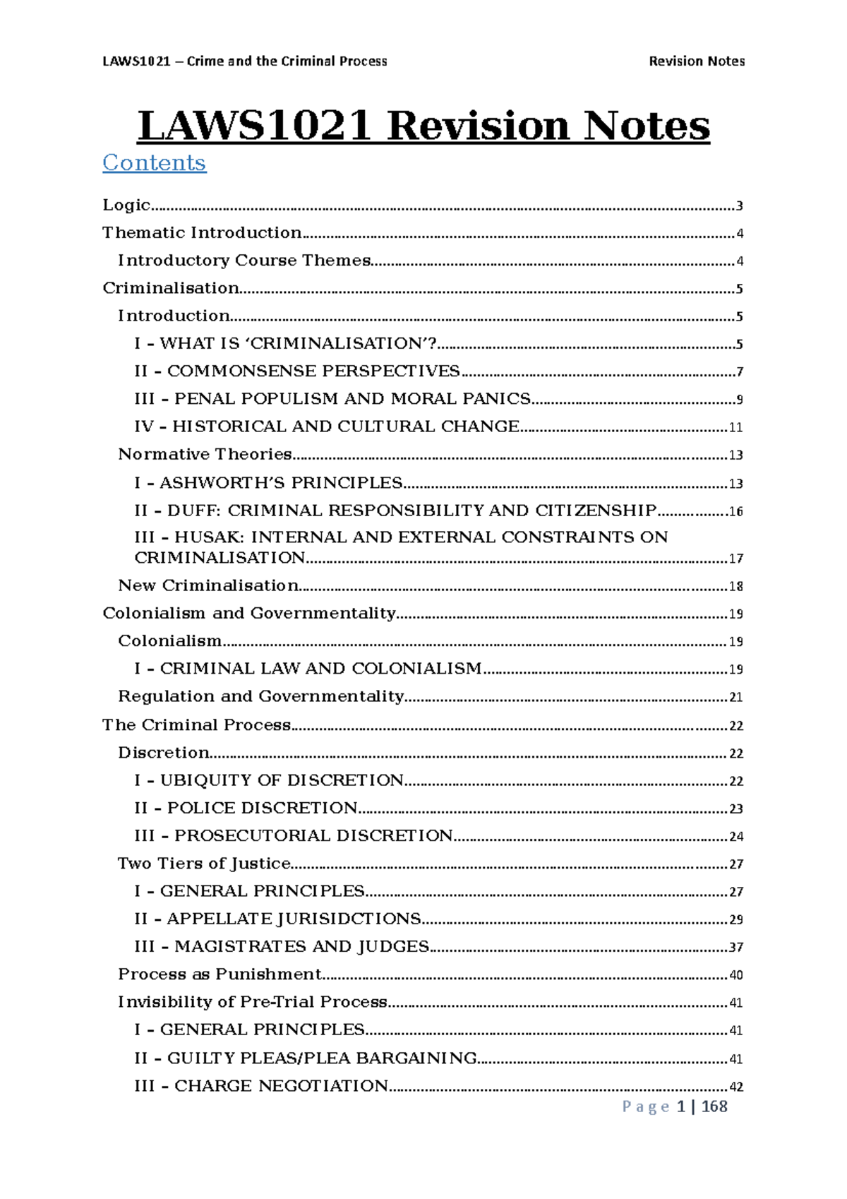 LAWS1021 Final Revision Notes - LAWS1021 Revision Notes Logic - Studocu