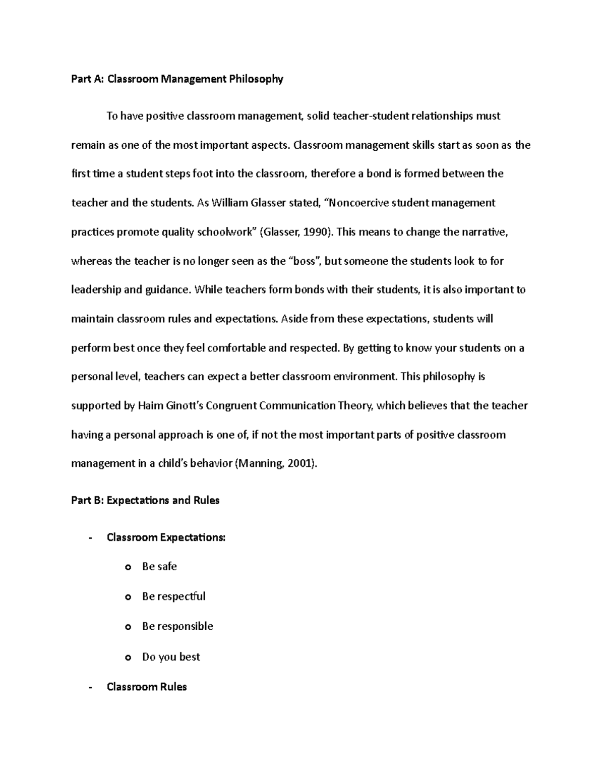 Classroom Management, Engagement, and Motivation Task 3 - Part A ...