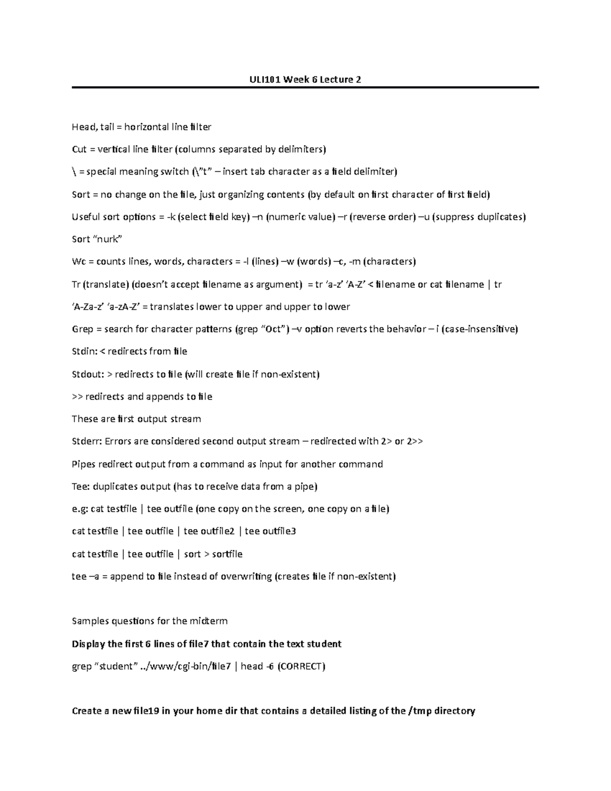 Uli101 Week 6 Lecture 2 Uli101 Week 6 Lecture 2 Head Tail Horizontal Line Filter Cut 7200