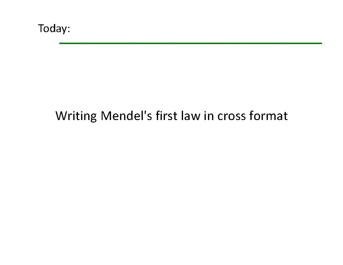 Mendelian Genetics Video #2 slides - Cross format - Writing Mendel's ...