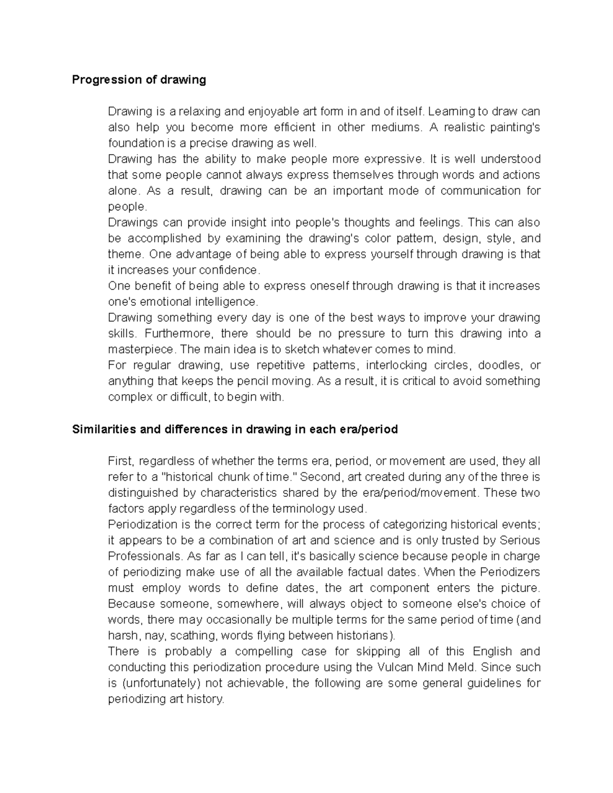 Progression of drawing - Progression of drawing Drawing is a relaxing ...