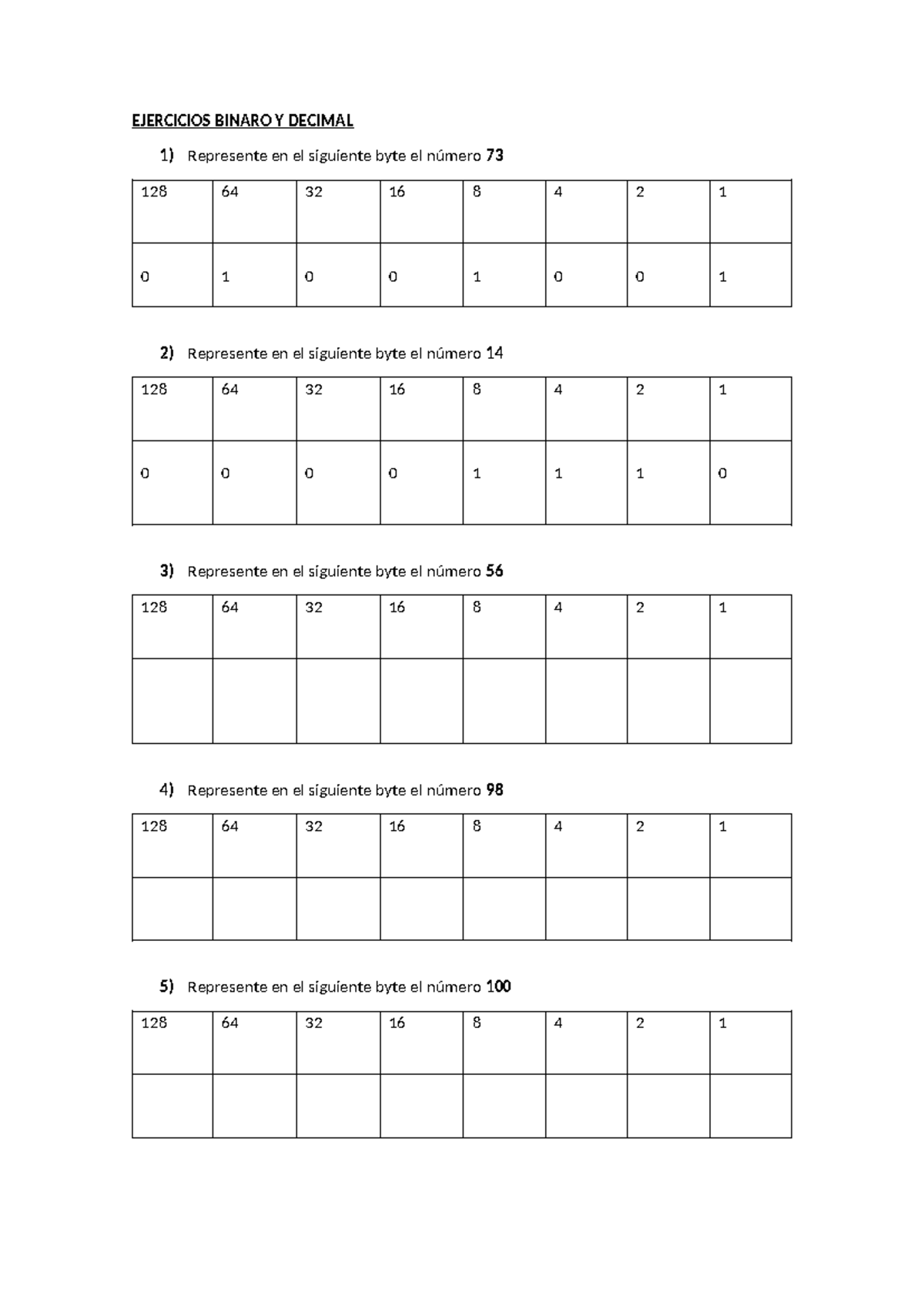 Ejercicios Binarios - ola - Herramientas digitales - EJERCICIOS BINARO ...