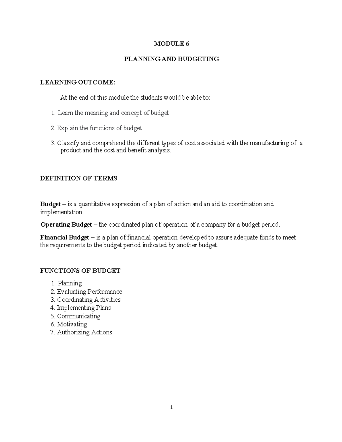 planning-and-budgeting-module-6-planning-and-budgeting-learning