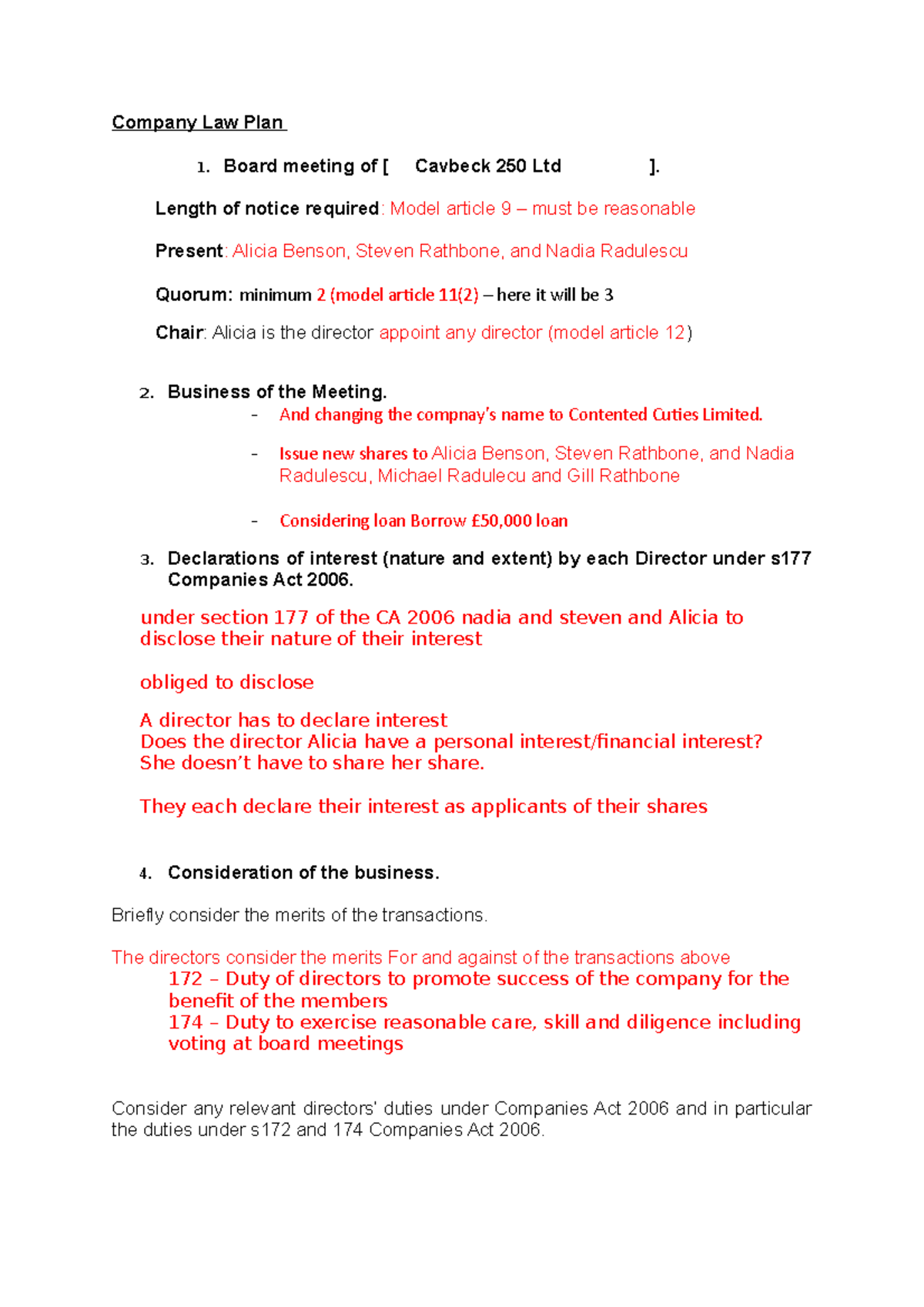 Company Law Plan - workshop 4 - Company Law Plan Board meeting of ...