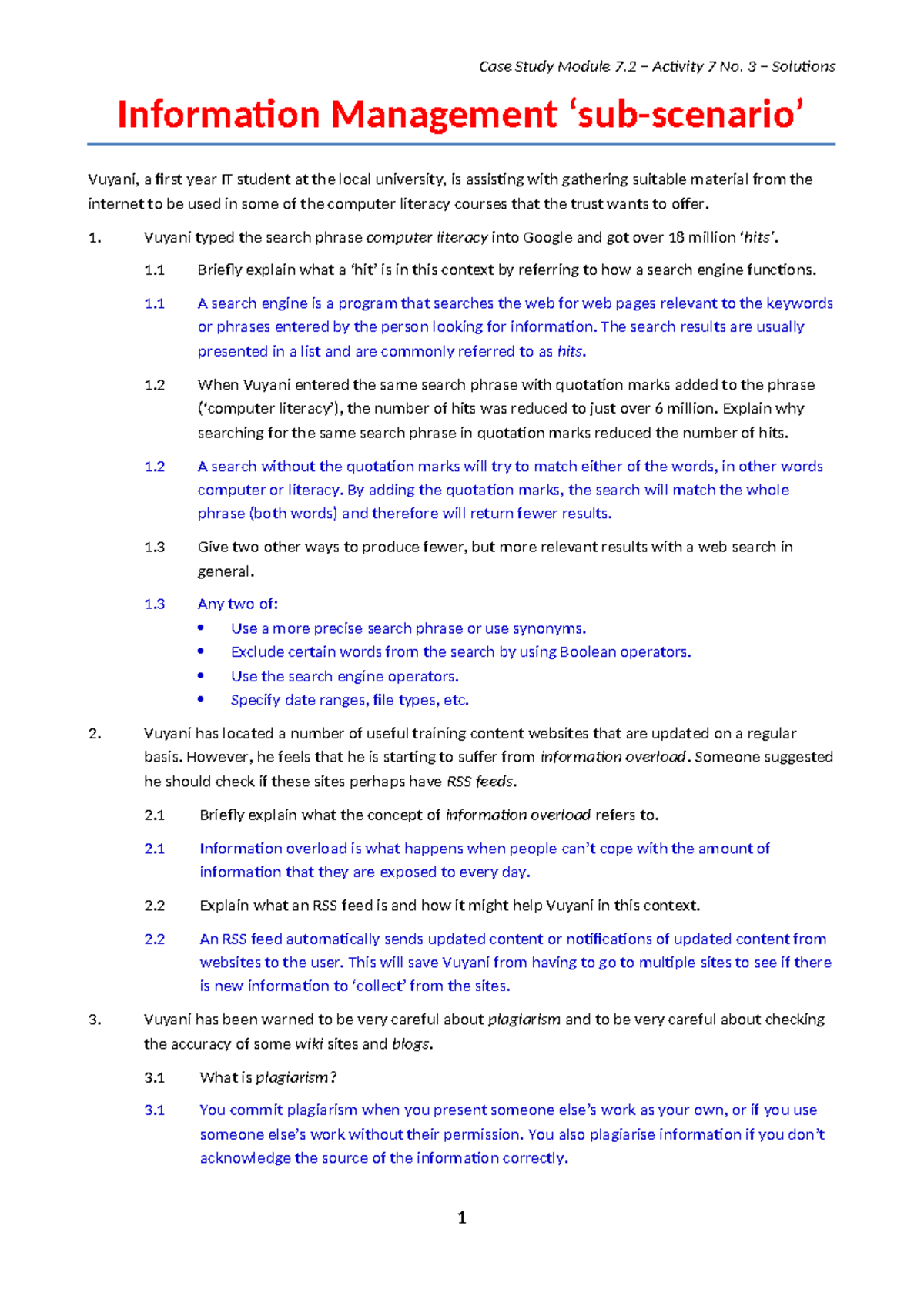 7 2 Information Management Answers - Case Study Module 7 – Activity 7 ...