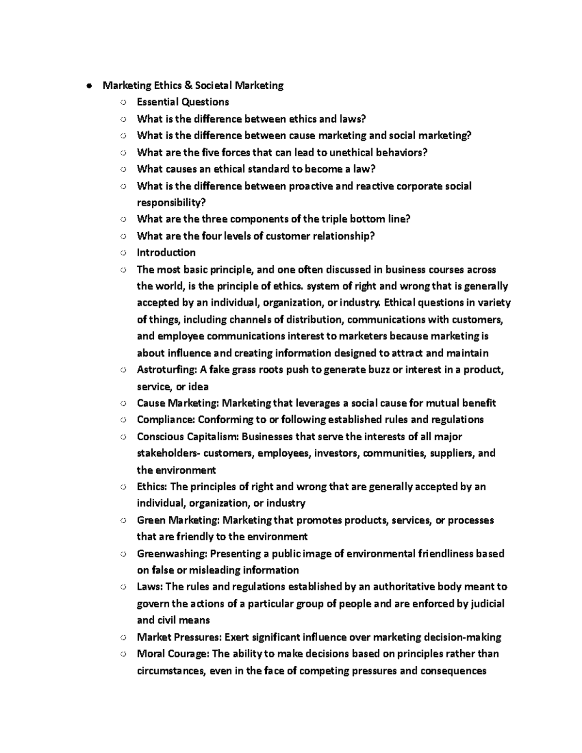 MKT 315 Ch.14 notes 1-book - Marketing Ethics & Societal Marketing ...