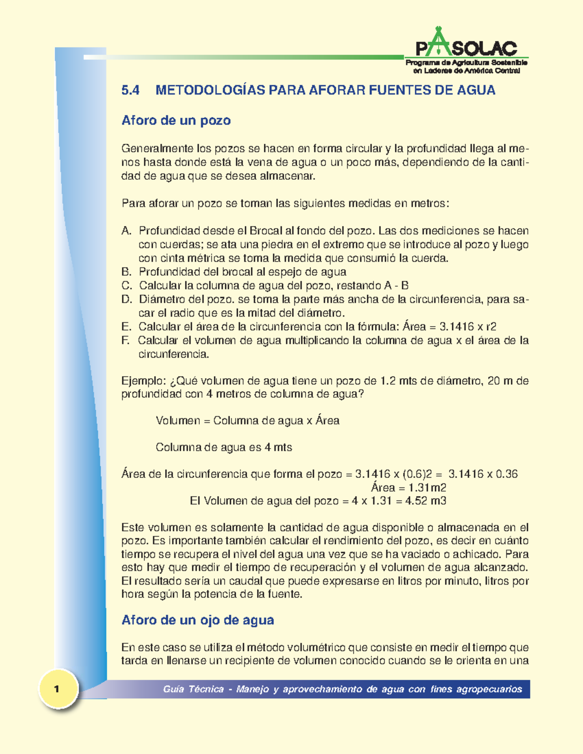 26metodologias-para-aforar-fuentes-de-agua - 1 Guía Técnica - Manejo y ...