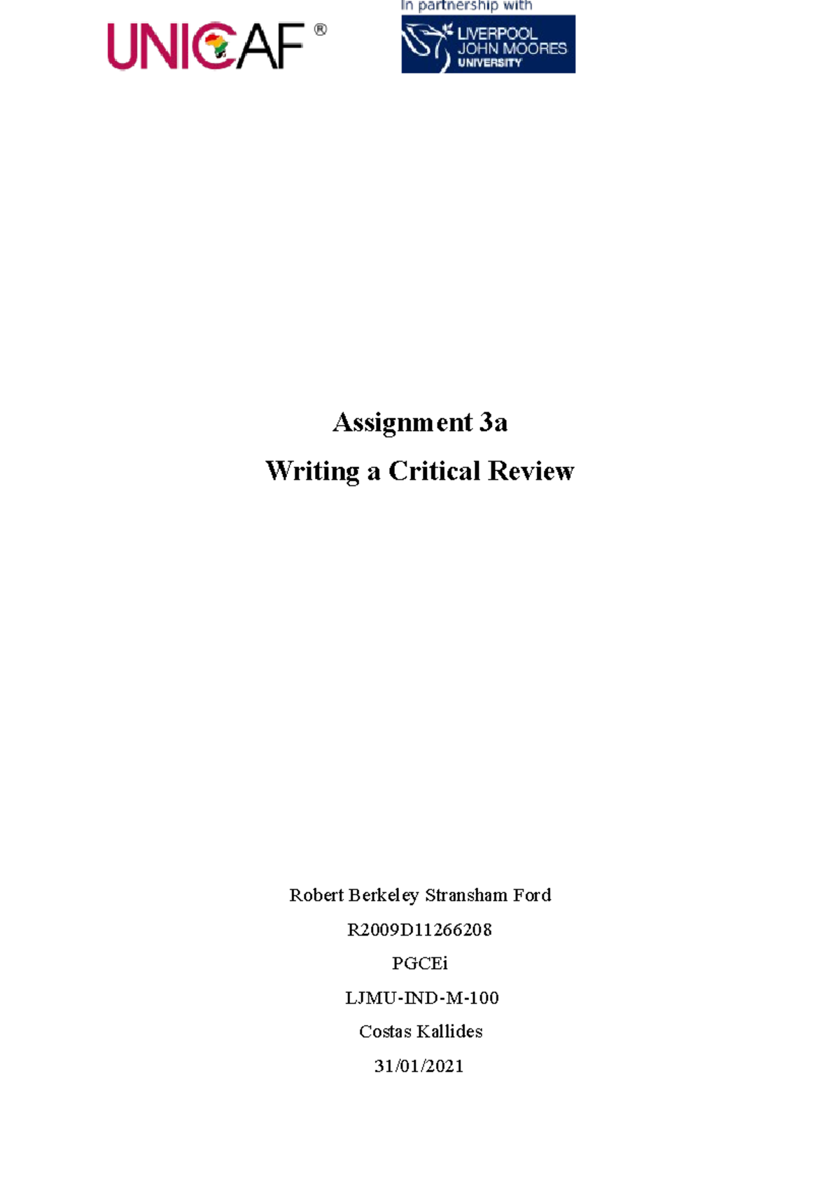 R2009 D11266208 - Assignment 3a R2009 D11266208 Assignment PGCE 2021 ...