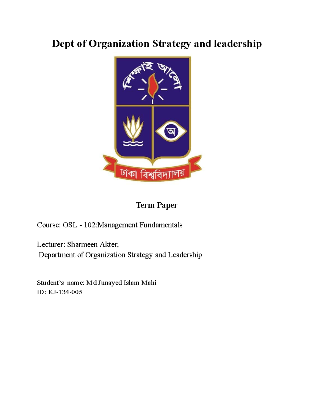 Management term paper planning and decision making - Dept of ...