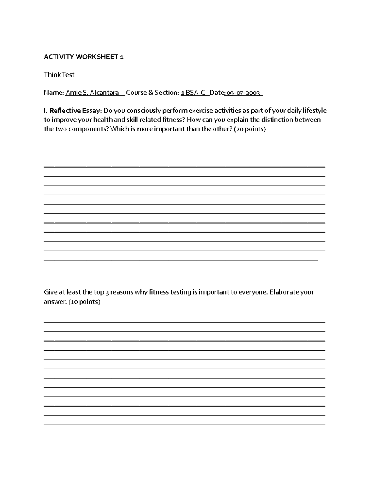 Activity Worksheet 1 - please dont read - Derecho civil / Civil law ...