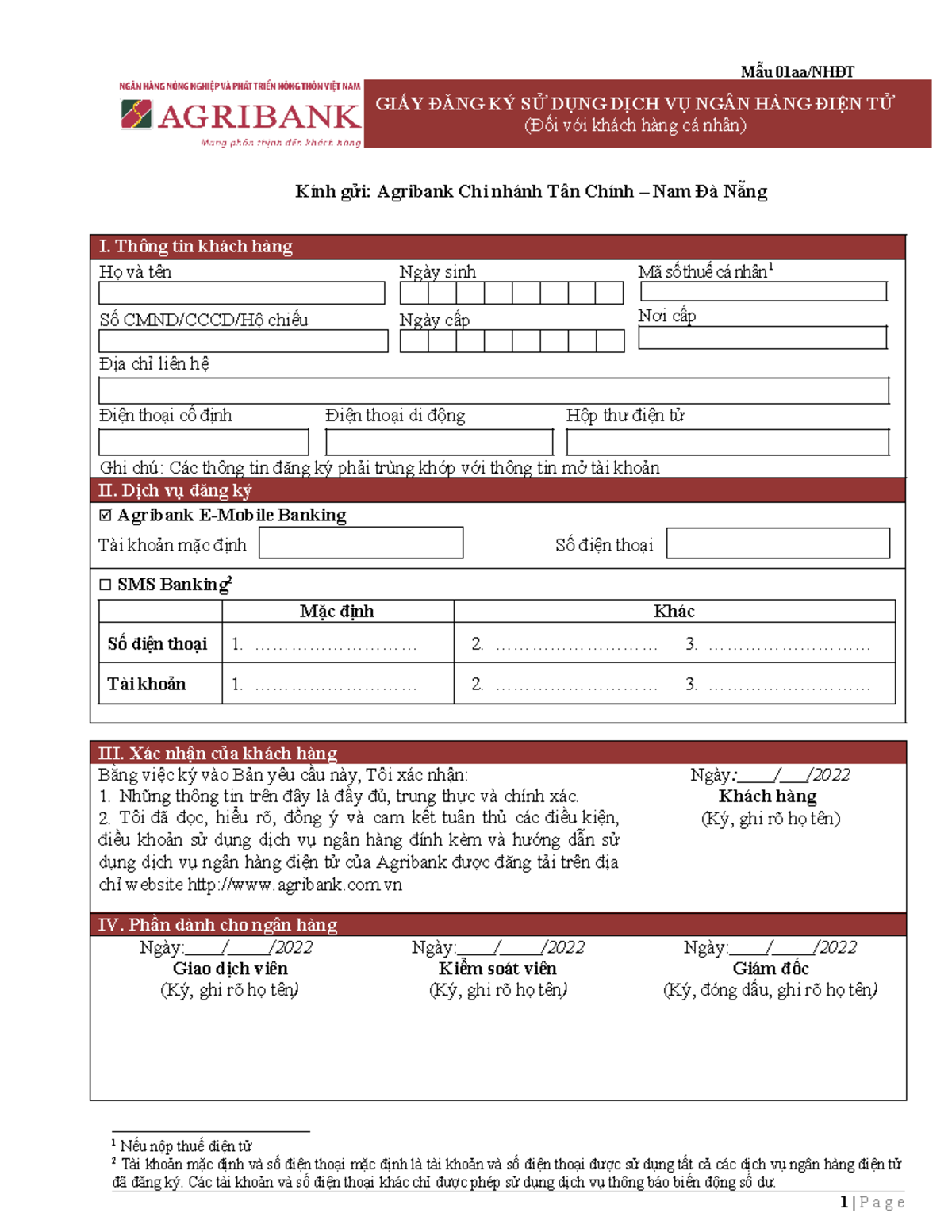 Truong HOP 1 - Ghhhj - Mẫu 01aa/NHĐT GIẤY ĐĂNG KÝ SỬ DỤNG DỊCH VỤ NGÂN ...