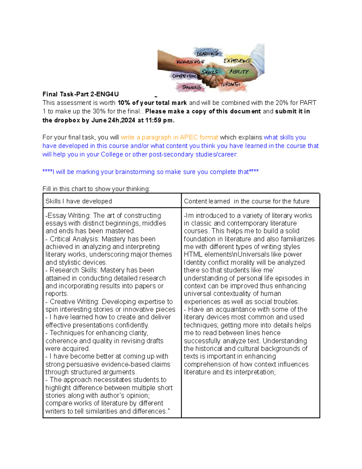 Copy of Copy of Copy of ENG4U-Final Culminating Task-Part 2 - Final ...