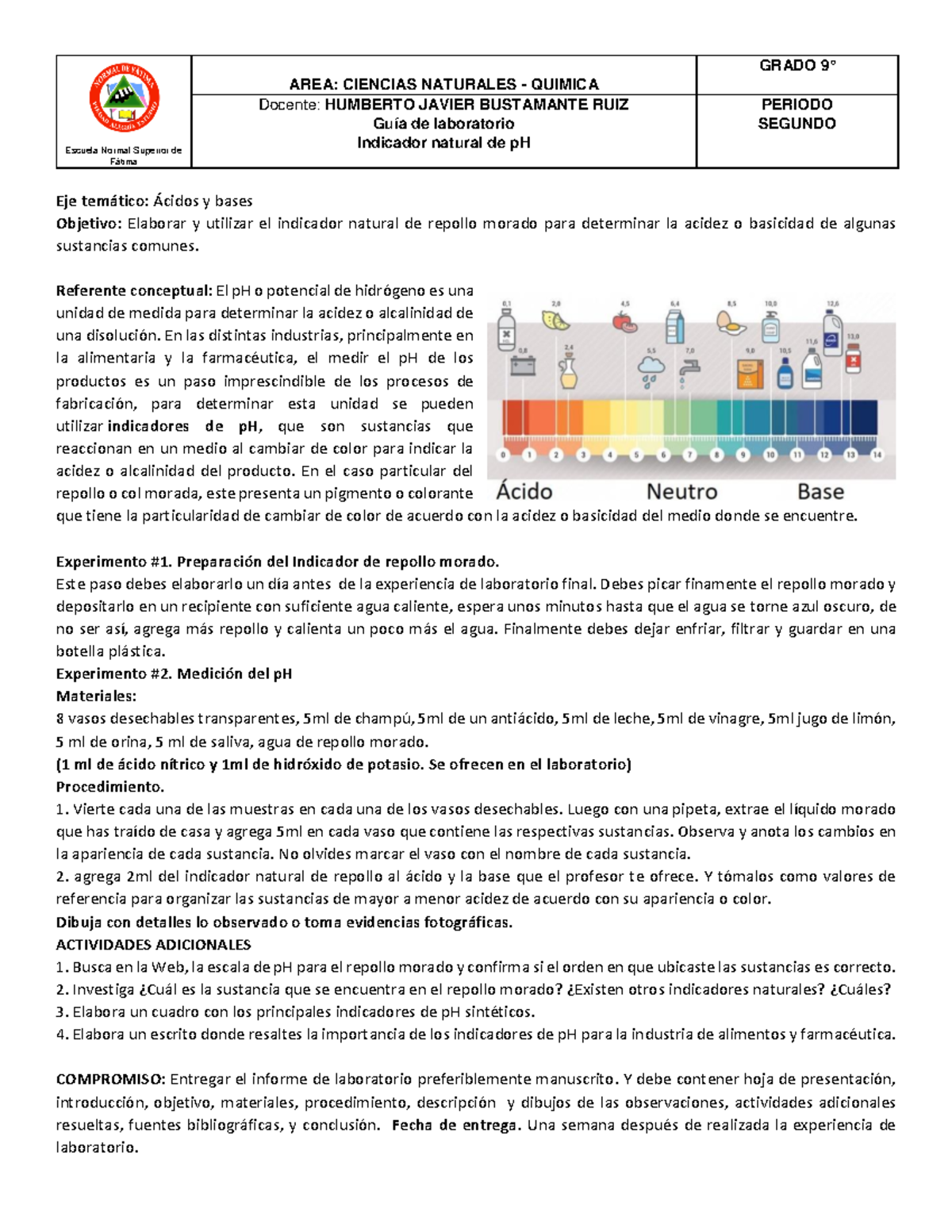 Guia de laboratorio repollo morado pH indicador natural - Escuela ...