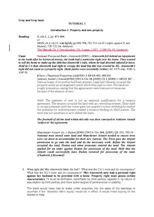 Tutorial sheet booklet 22-23 - TUTORIAL SHEET BOOKLET LAW OF PROPERTY ...