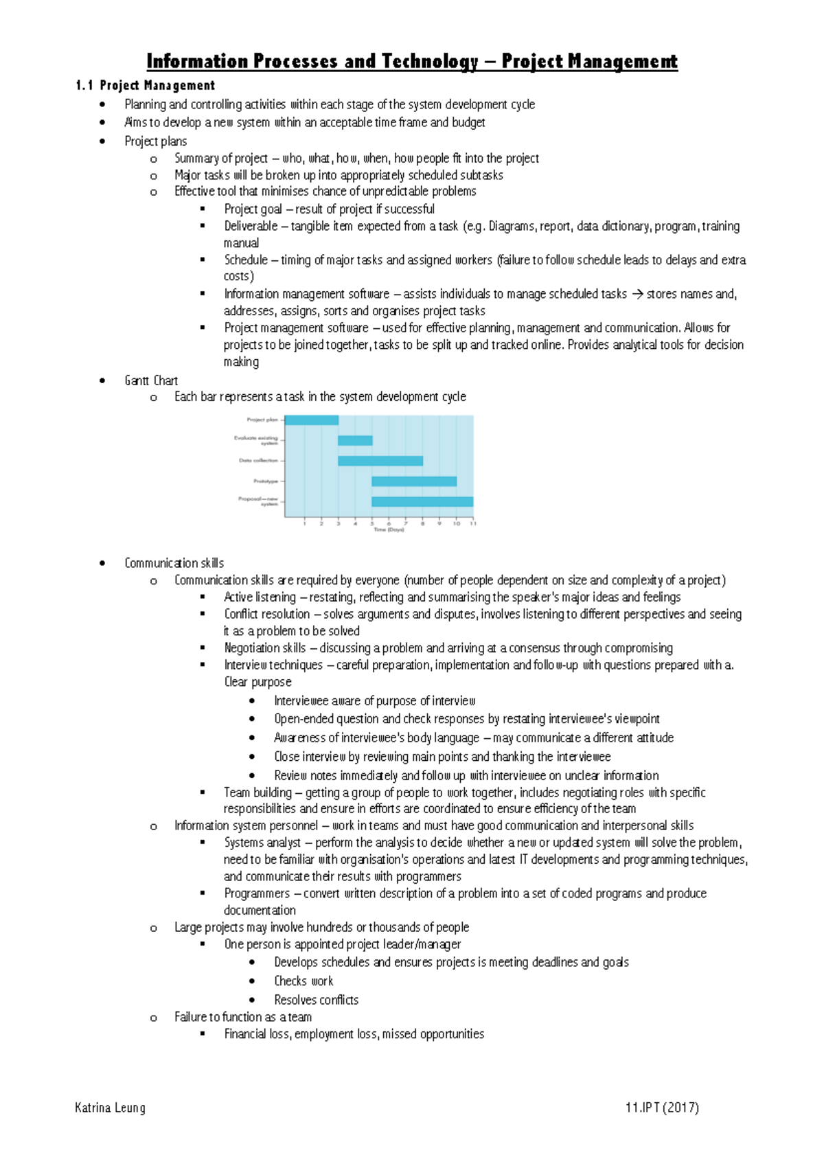 Prelim IPT - Project Management - 1 Project Management - Planning and ...