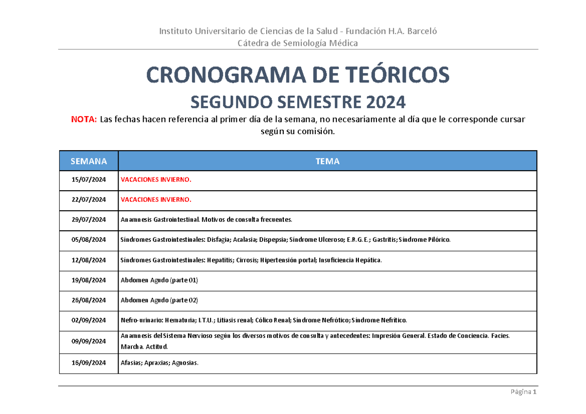 0.2 - Cronograma Teóricos segundo semestre 2024 - Instituto ...