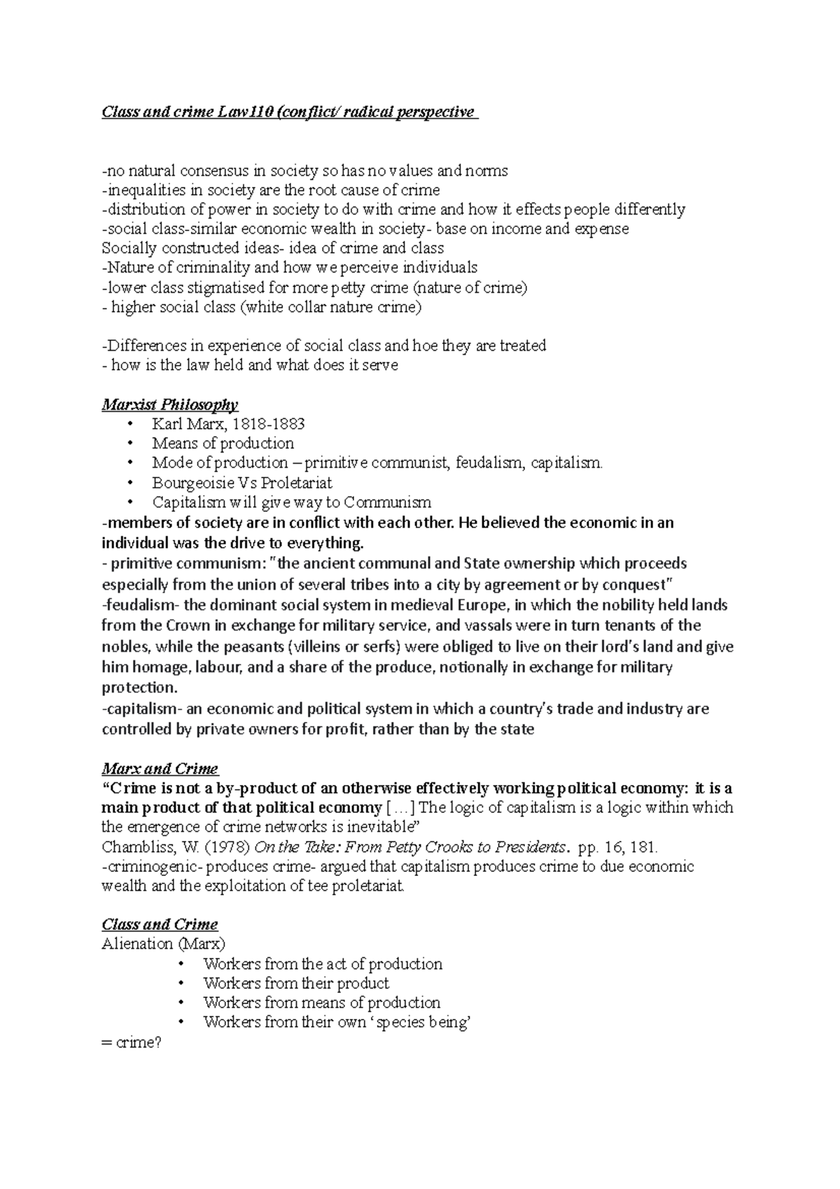 Class and crime Law110 - Bourgeoisie Vs Proletariat - Capitalism will ...