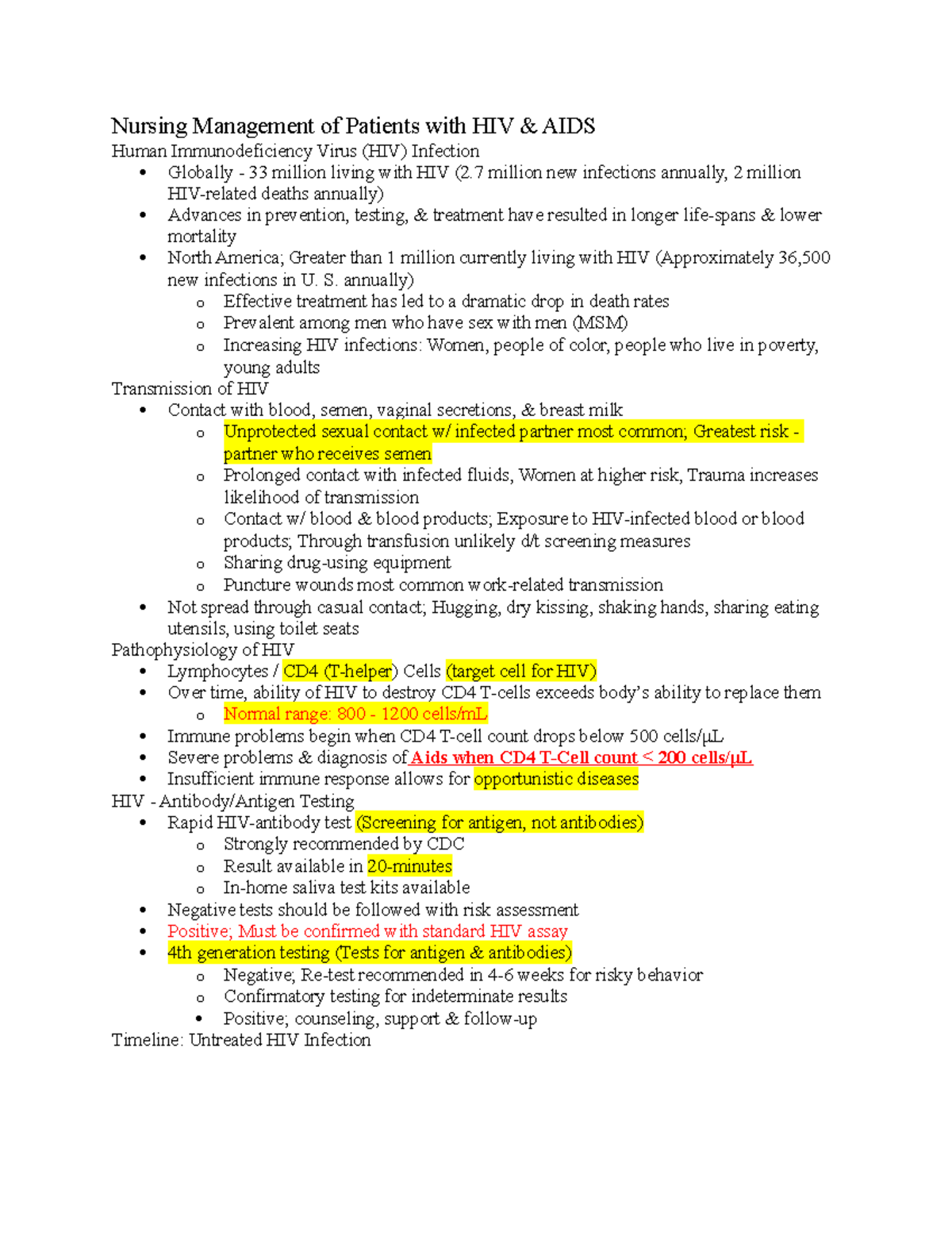 HIV:AIDS - HIV/AIDS - Nursing Management of Patients with HIV & AIDS ...