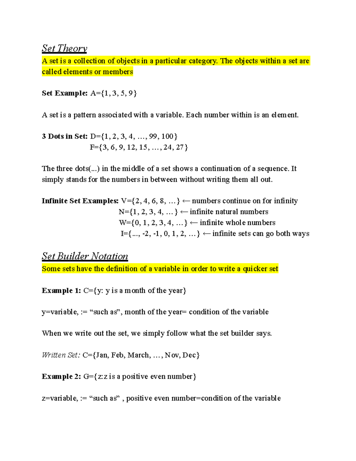 Survey of Mathematics Section 2.1 Notes - Set Theory A set is a ...