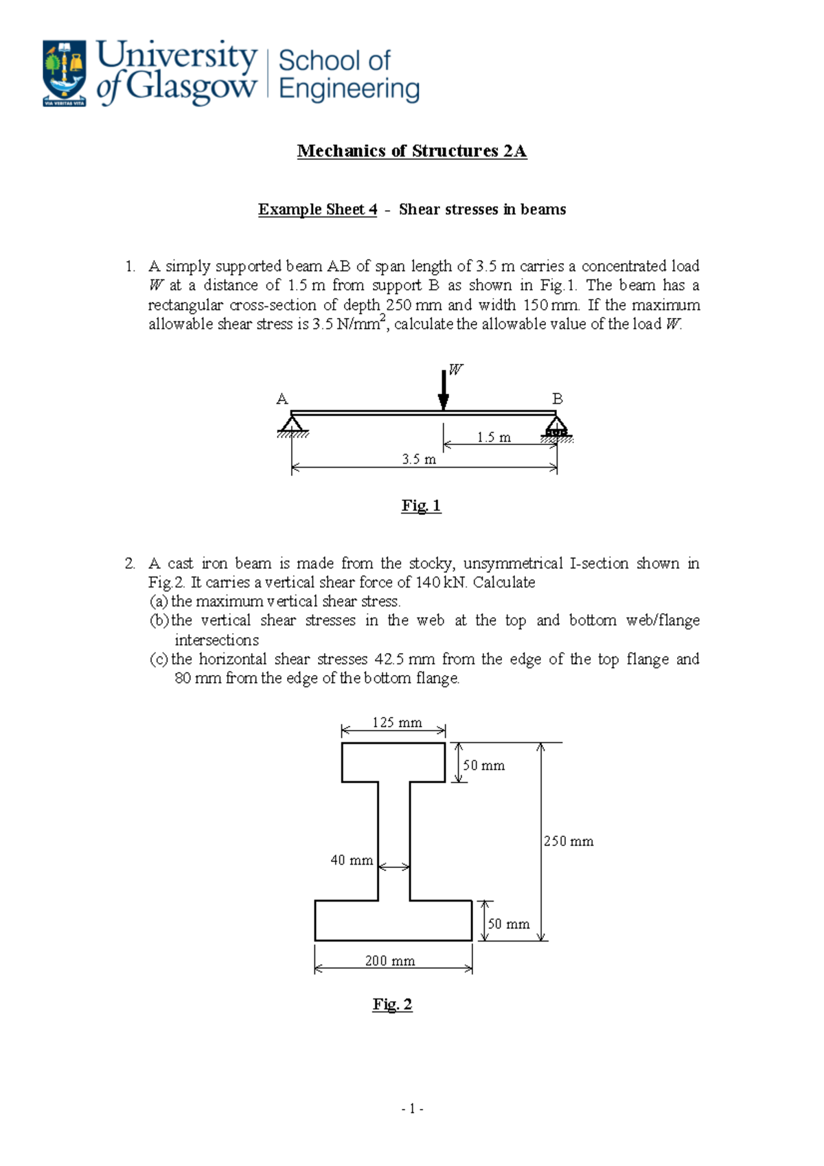 Tutorial on Shear Stresses in Beams - Mechanics of Structures 2A ...