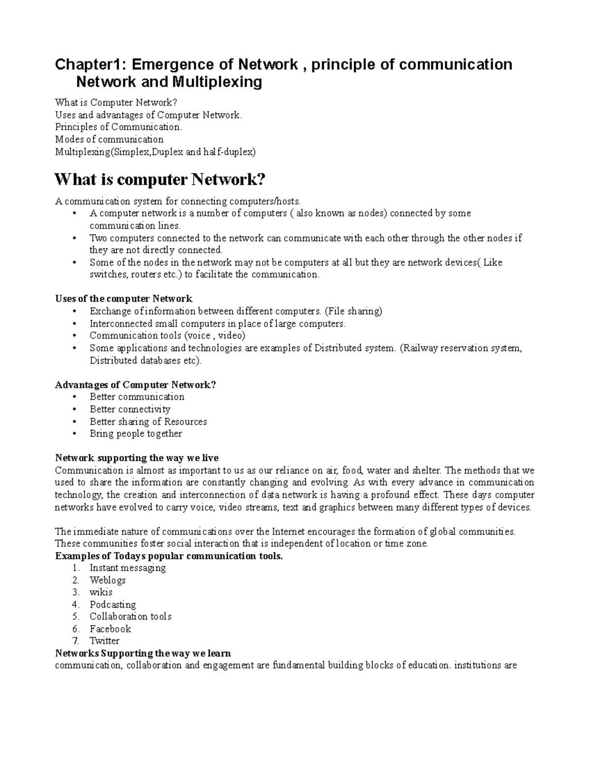 Computer-network-notes - Chapter1: Emergence of Network , principle of ...