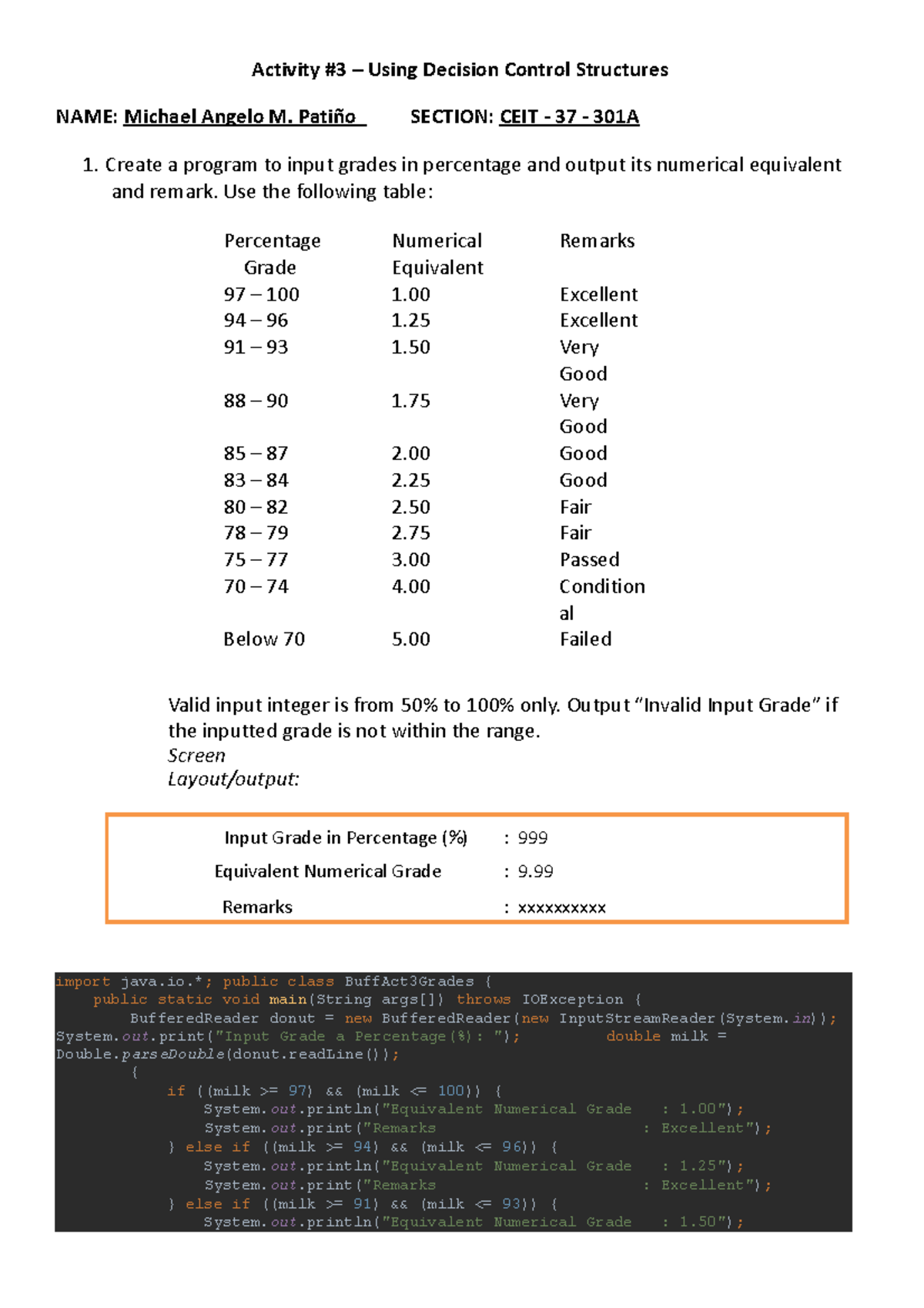 Activity 3 Patiño M M - assignment - Activity #3 – Using Decision ...