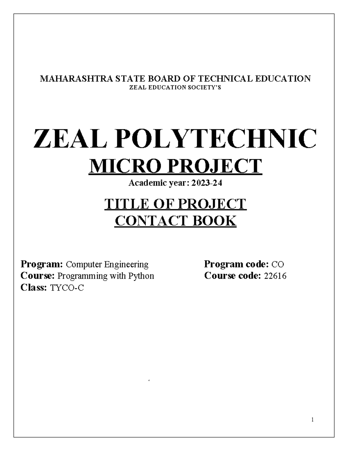 Contact Book Python Project - MAHARASHTRA STATE BOARD OF TECHNICAL ...
