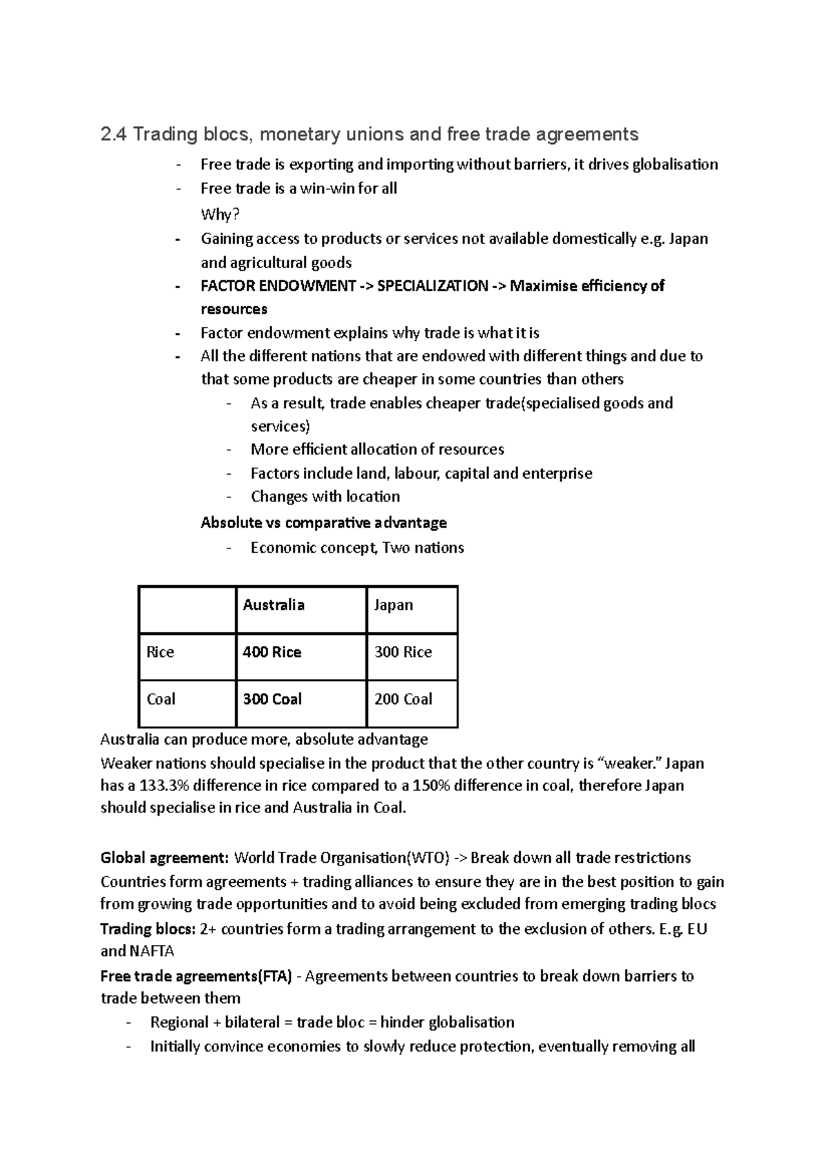 COMM1110 tutorial week 1 mod 2 - 2 Trading blocs, monetary unions and ...