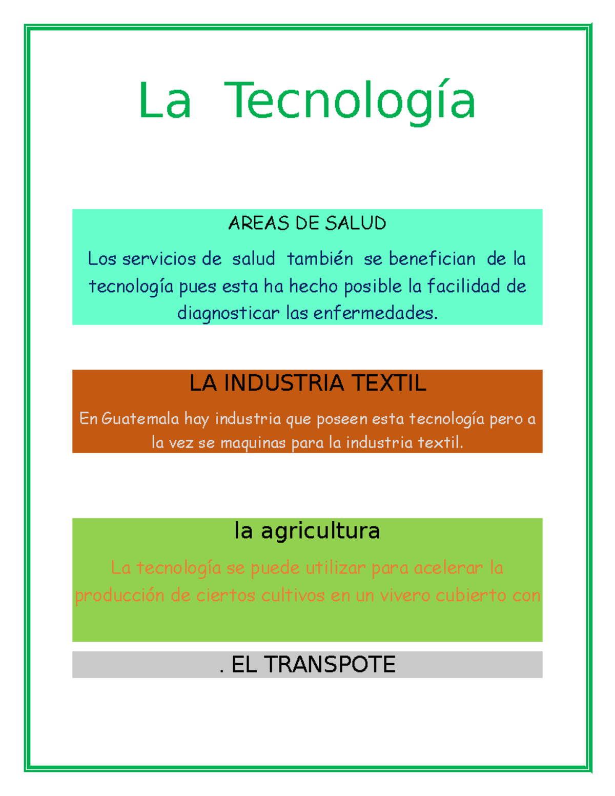 La tecnologia alexander - La Tecnología ####### AREAS DE SALUD Los ...