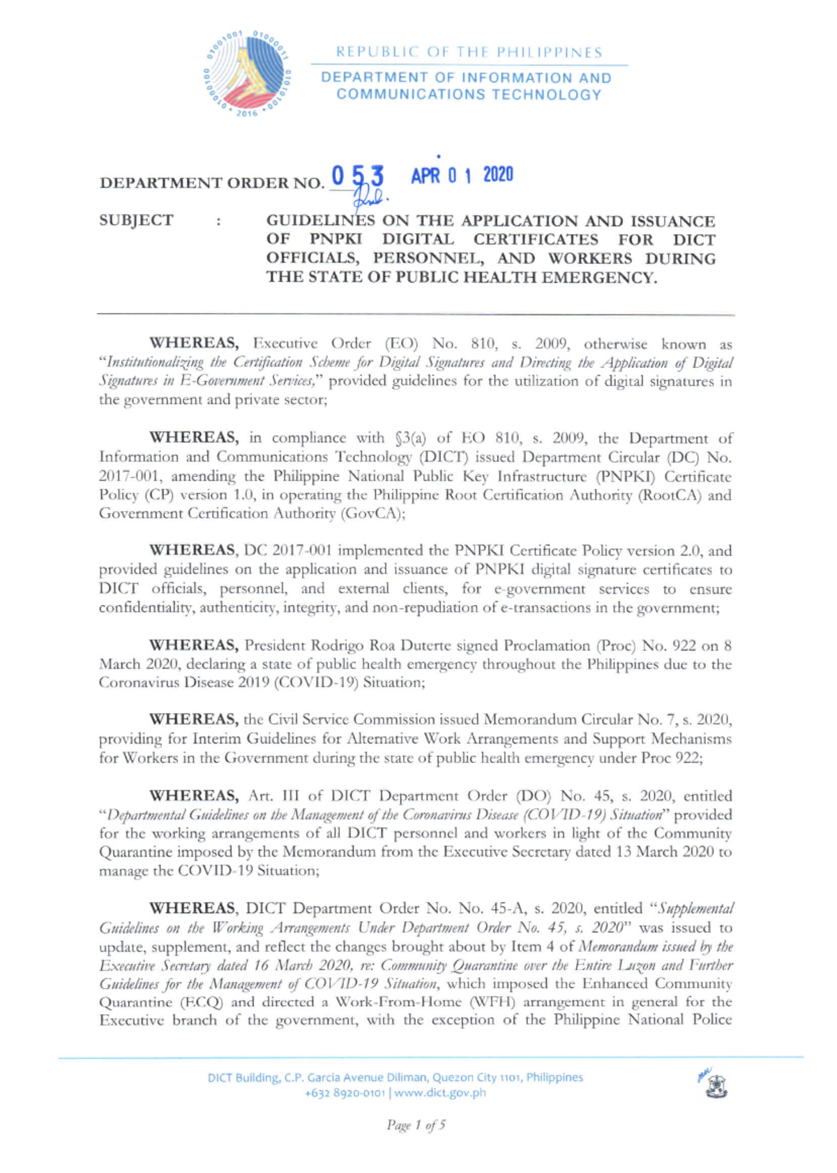 Guidelines On The Application And Issuance Of Pnpki Digital ...