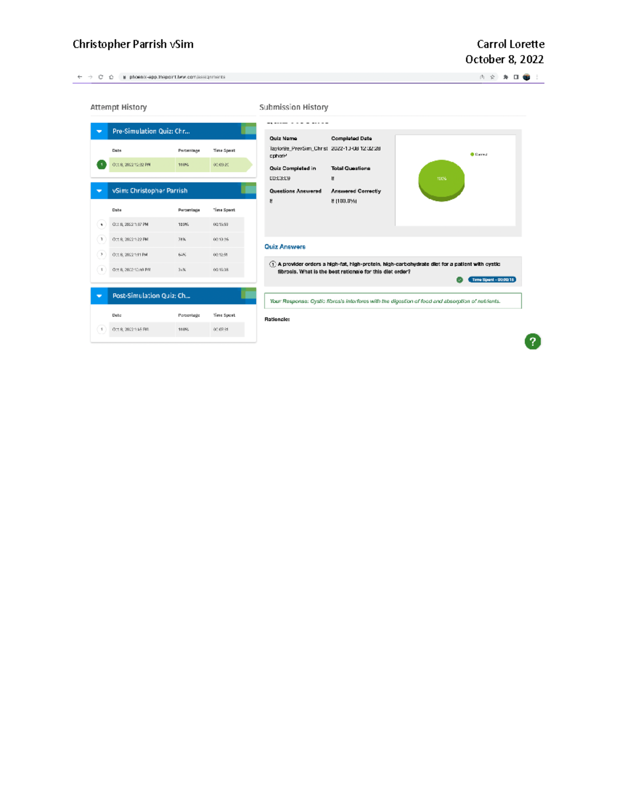 Christopher Parrish - vSim - October 8, October 8, 2022 Christopher Parrish Guided Reflection ...