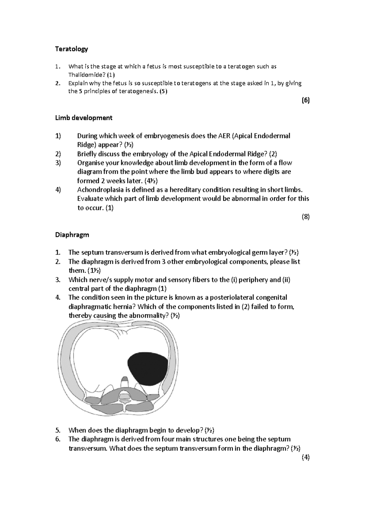 ANA 214 Practice Questions Units 8-11 - Teratology What is the stage at ...