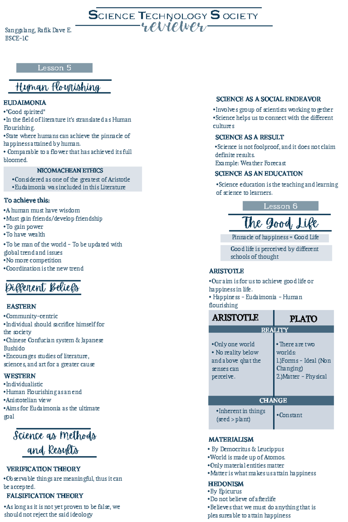 STS-Reviewer-5-7 - Lectures for final term - reviewer Human Flourishing ...