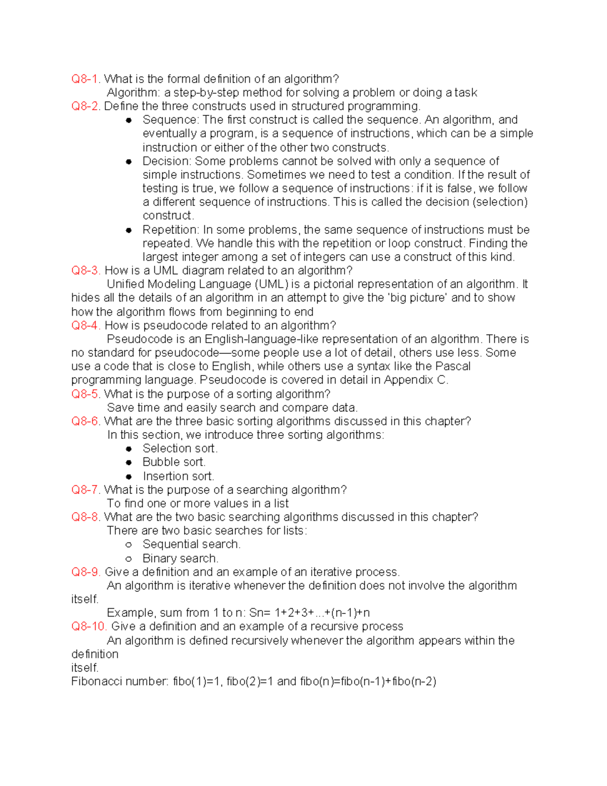 Bài tập csi 1-6 - this is the csi work that answer questions from the book - Q8-1. What is the ...