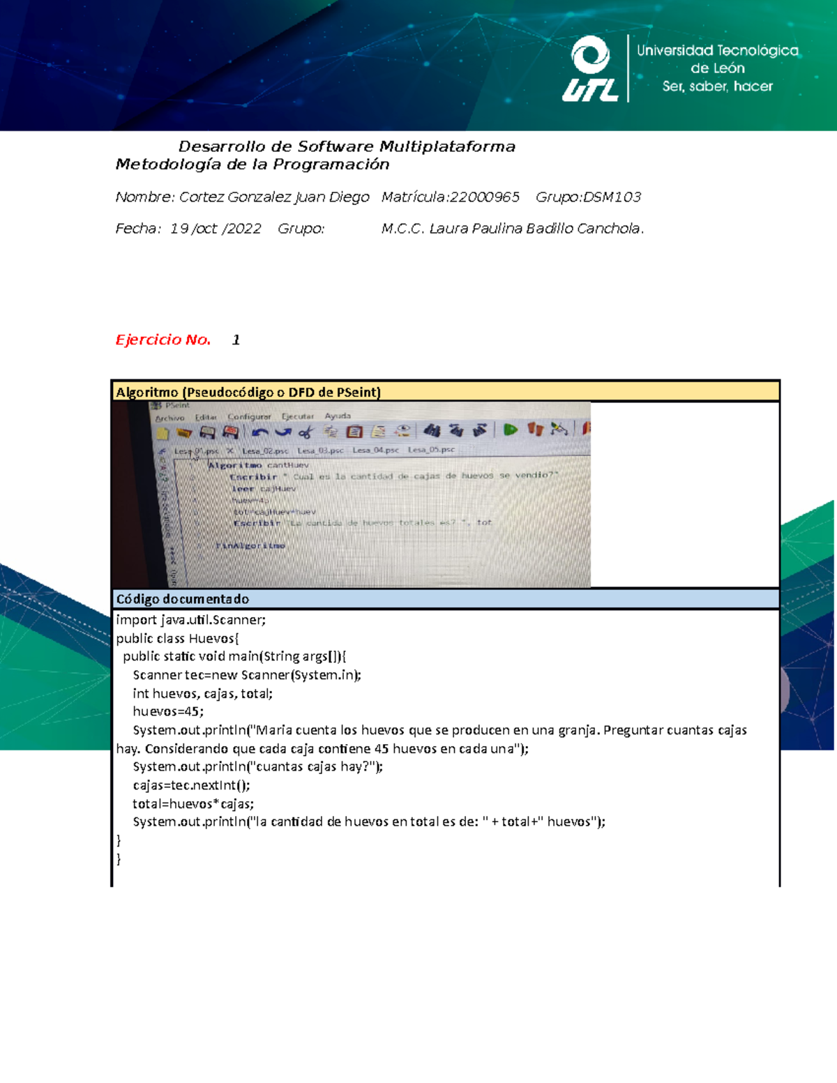 A1 Ejercicios Java - codigo - Desarrollo de Software Multiplataforma ...
