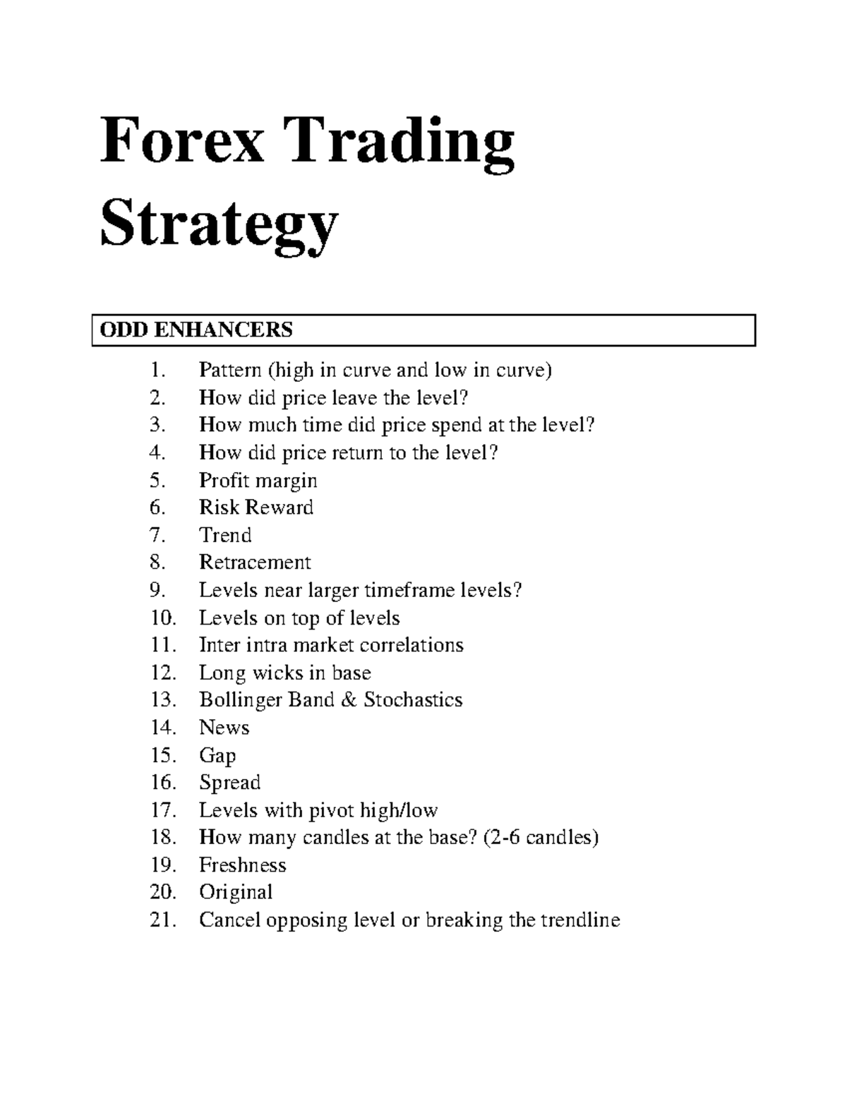 Forex Trading Strategy - Forex Trading Strategy ODD ENHANCERS Pattern ...