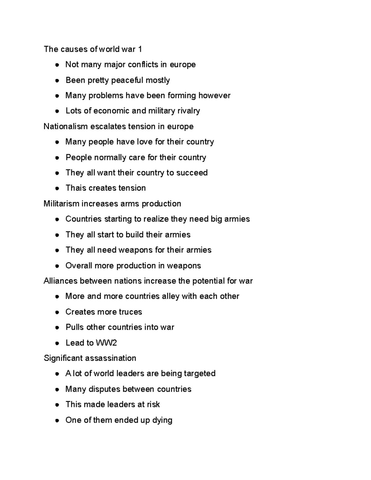 Chapter 12 Outline - Completed notes used for exam - The causes of ...