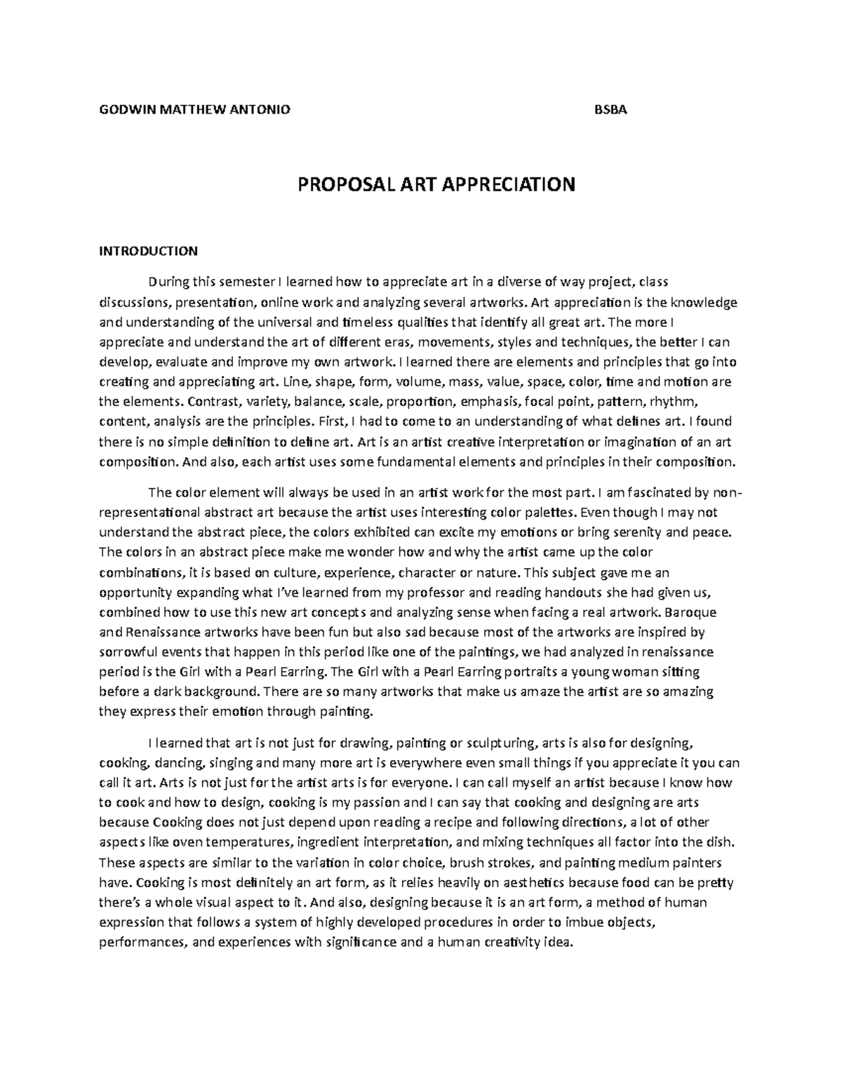 Antonio Proposal Artapp - GODWIN MATTHEW ANTONIO BSBA PROPOSAL ART ...
