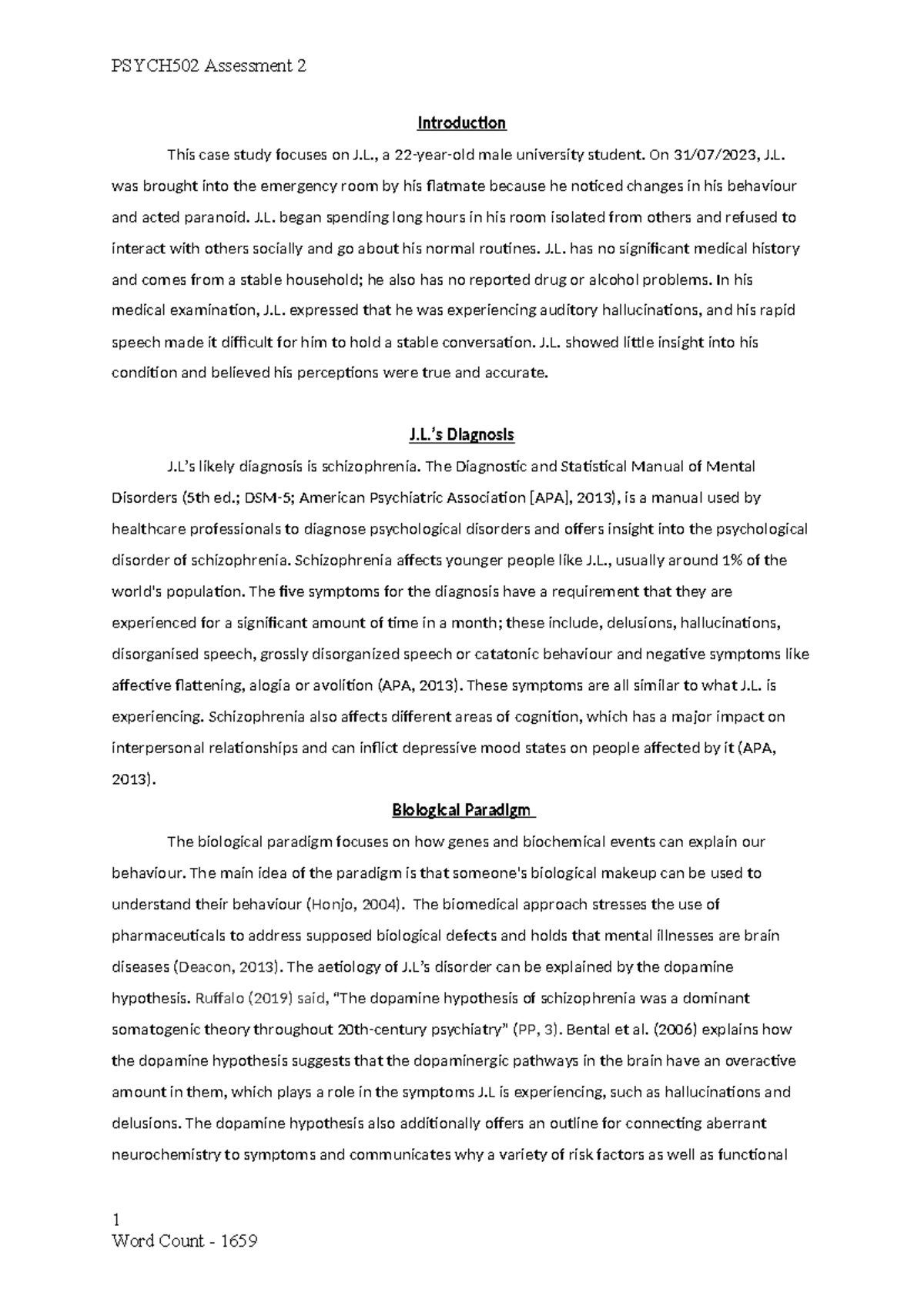Clinical Case Study - Introduction This case study focuses on J., a 22 ...
