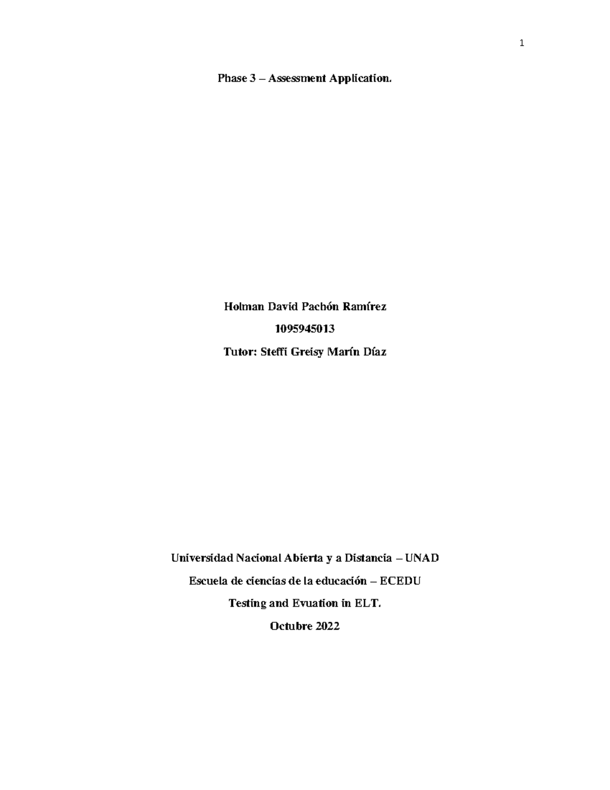 Phase 3 - Assessment Application - Phase 3 – Assessment Application ...