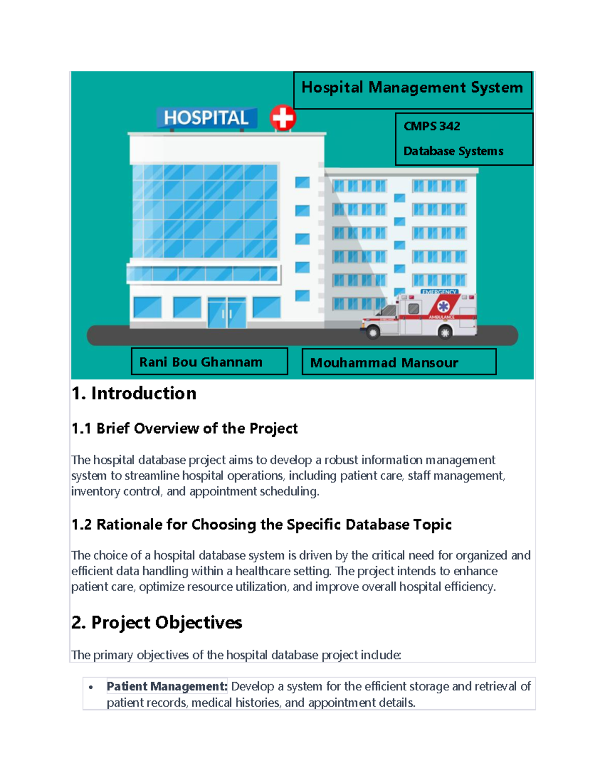 Hospital Management System - DataBase - Final_Project - 1. Introduction ...