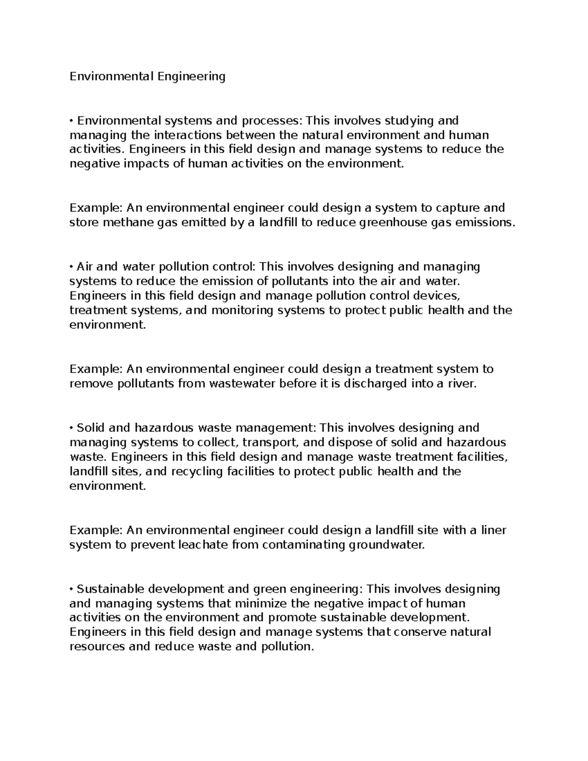 Environmental Engineering - Environmental Engineering Environmental ...