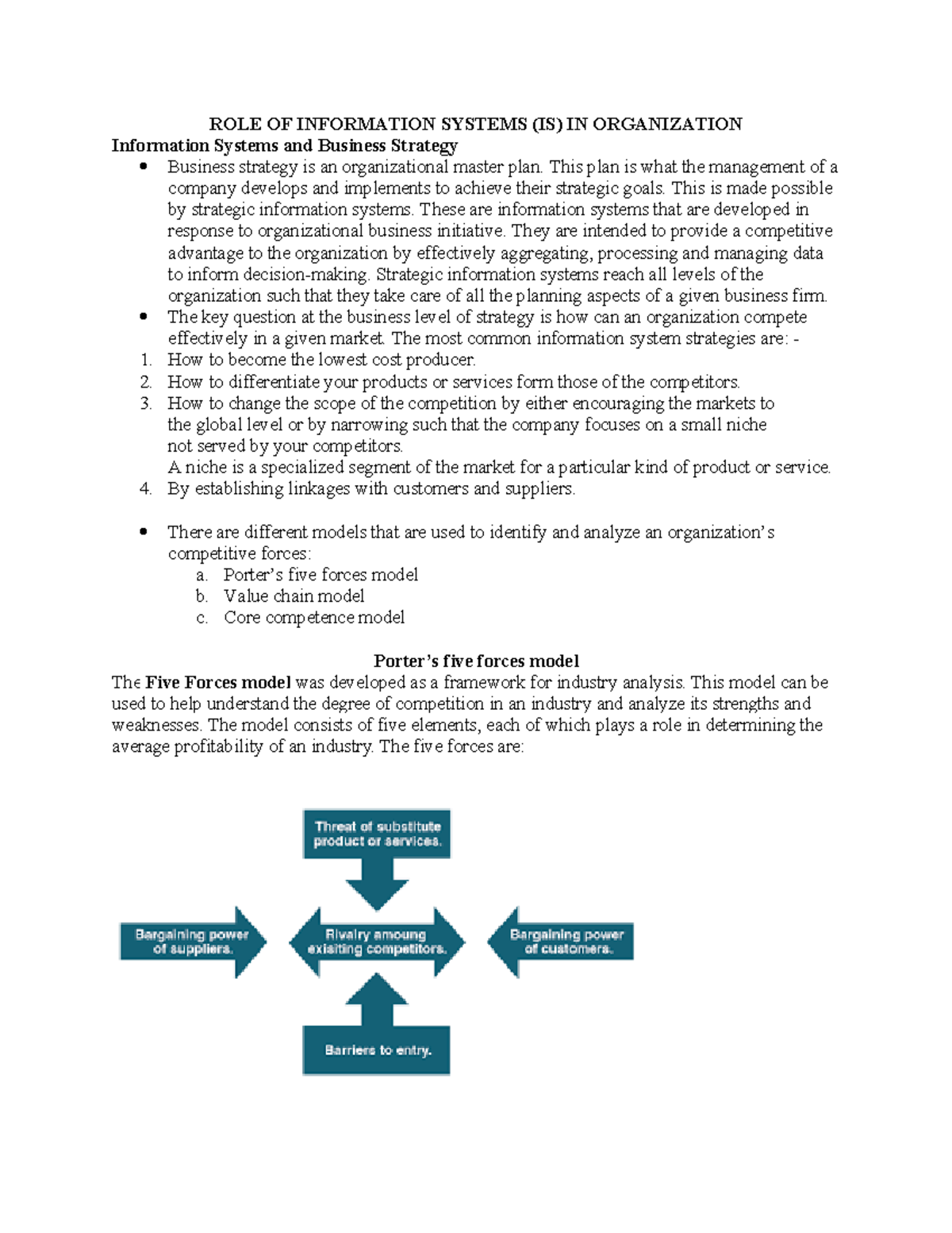 ROLE OF Information Systems IN AN Organization 111546 - ROLE OF ...