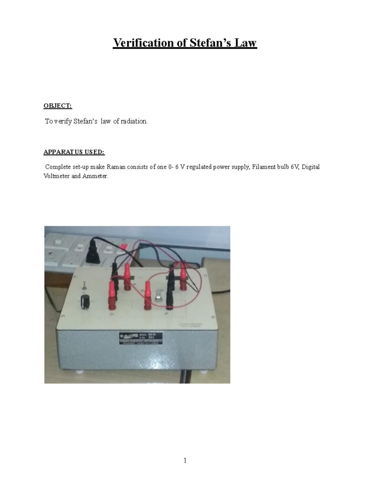 Stefan's constant thermal and statistical physics - Verification of ...