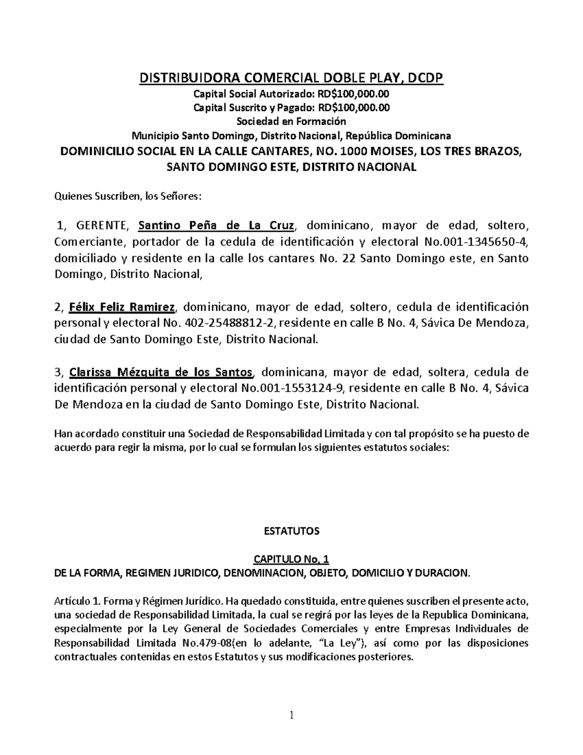 Estatus Sociales - Daniela Morillo - DISTRIBUIDORA COMERCIAL DOBLE PLAY ...