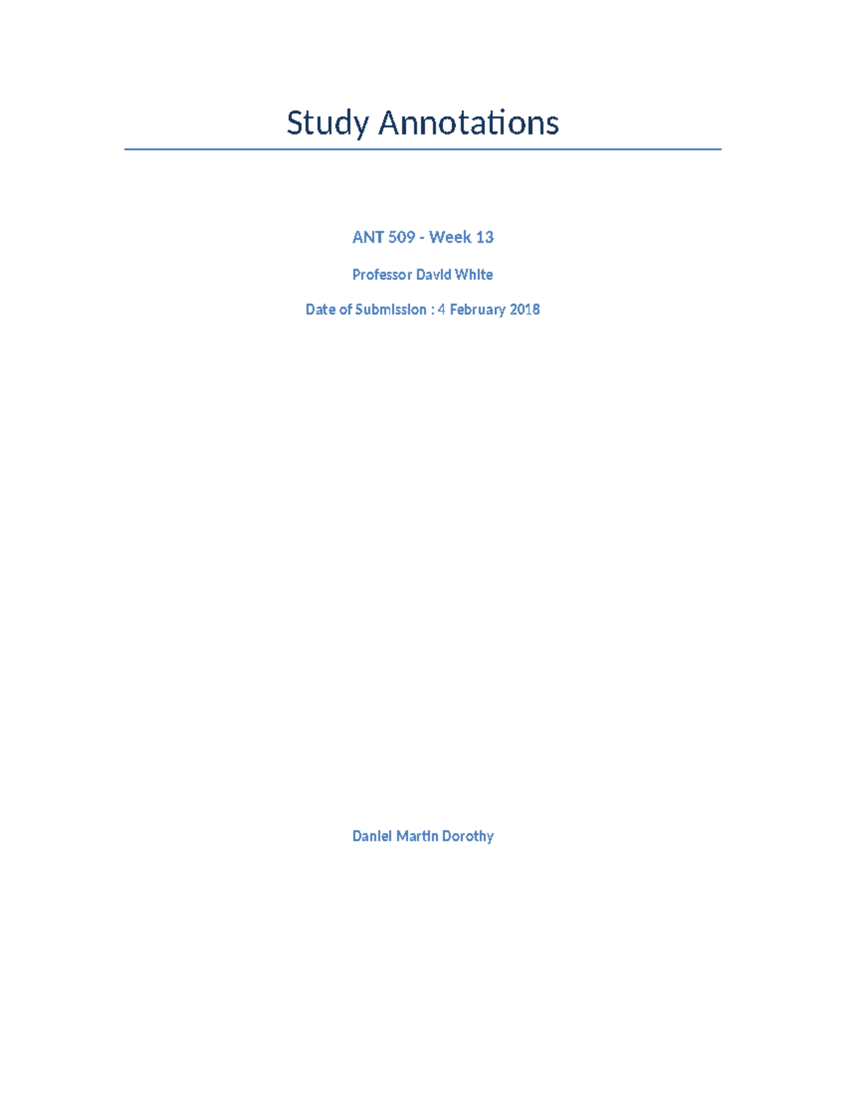 ANT-509-Study Annotations - Study Annotations ANT 509 - Week 13 ...