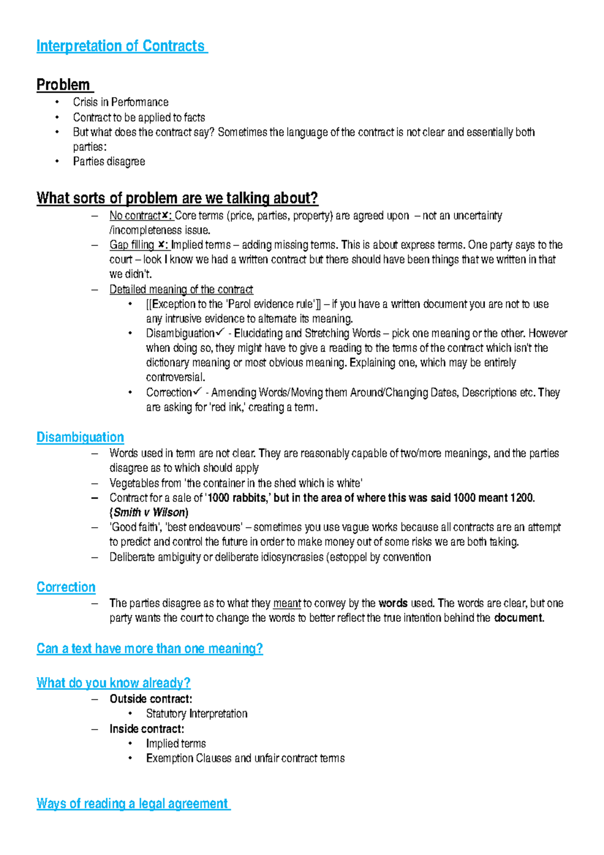 Topic 9 - Interpretation of Contract s - Interpretation of Contracts ...